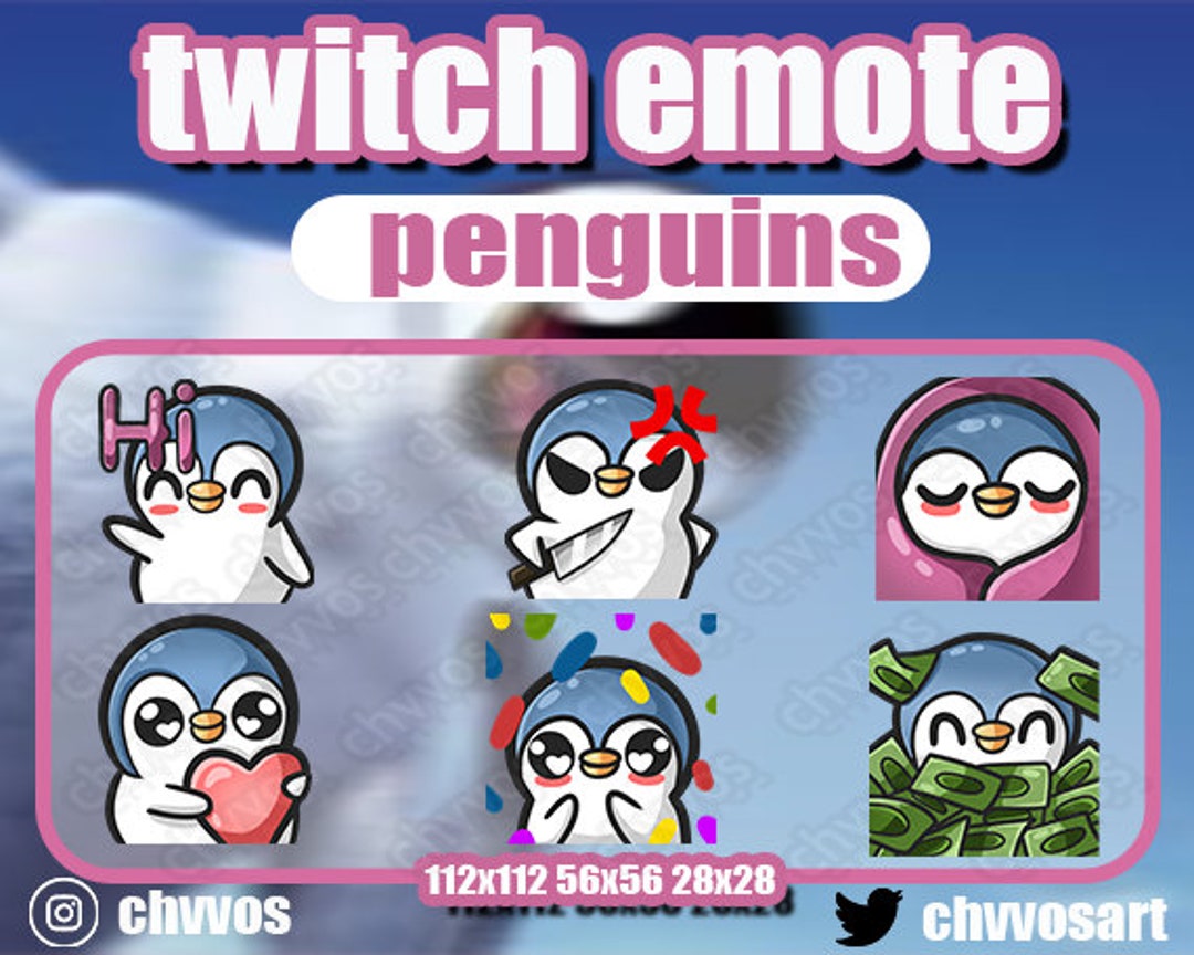 Cute Penguins Emote Pack Twitch Discord Youtube Kawaii - Etsy Canada