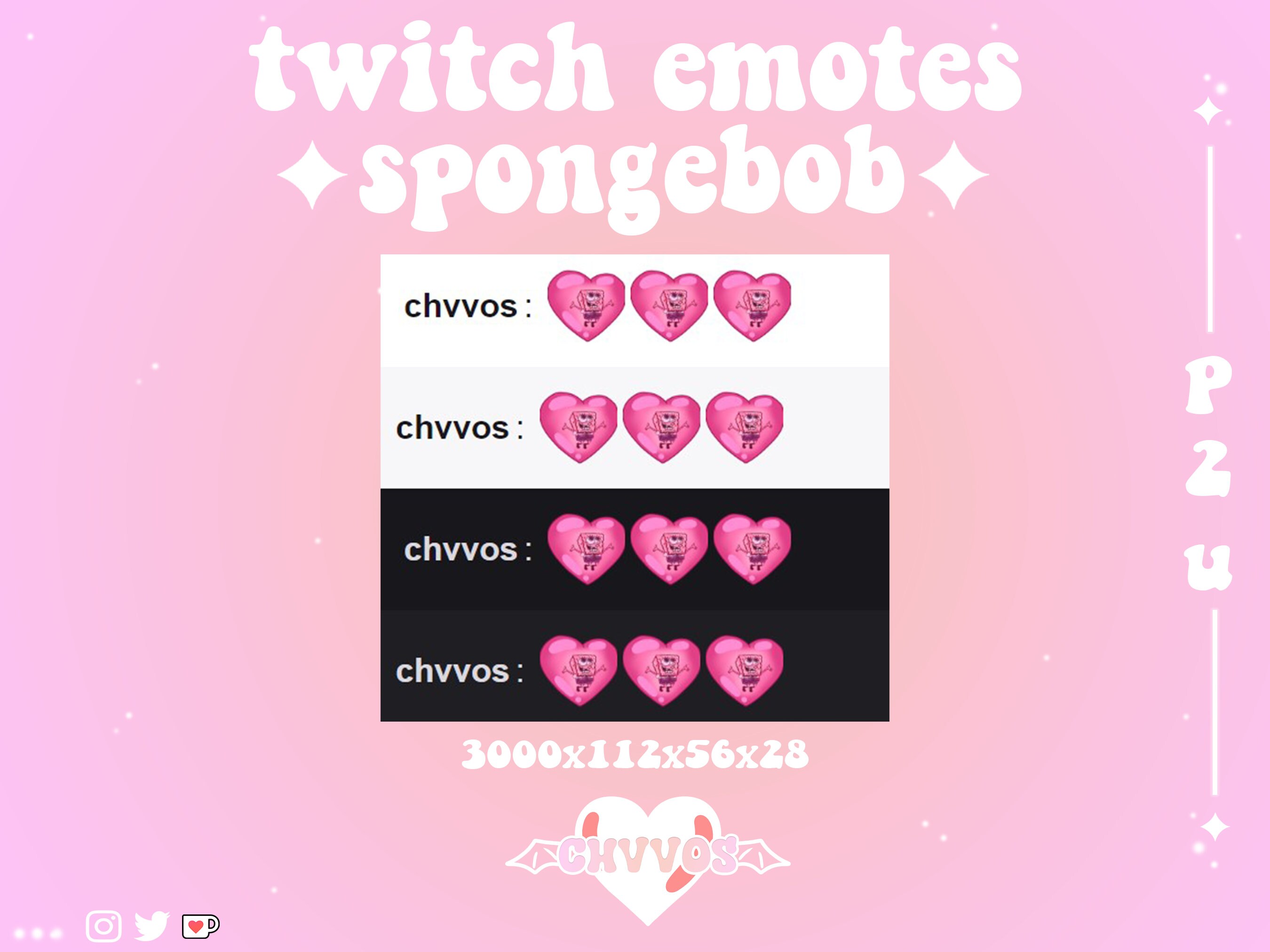 Cute V-day Spongebob Heart Bubble Emote Twitch Discord Youtube V-day ...