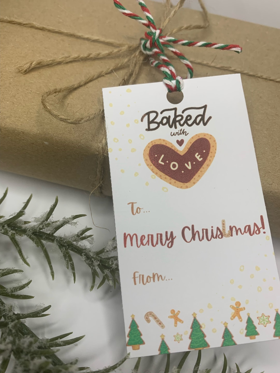 Baked With Love Gift Tags Merry Christmas - Set of 6 Tags - Etsy