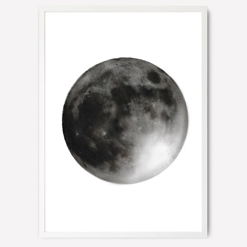 Lunar Moon Print Full Moon Poster Art Digital Download La - Etsy