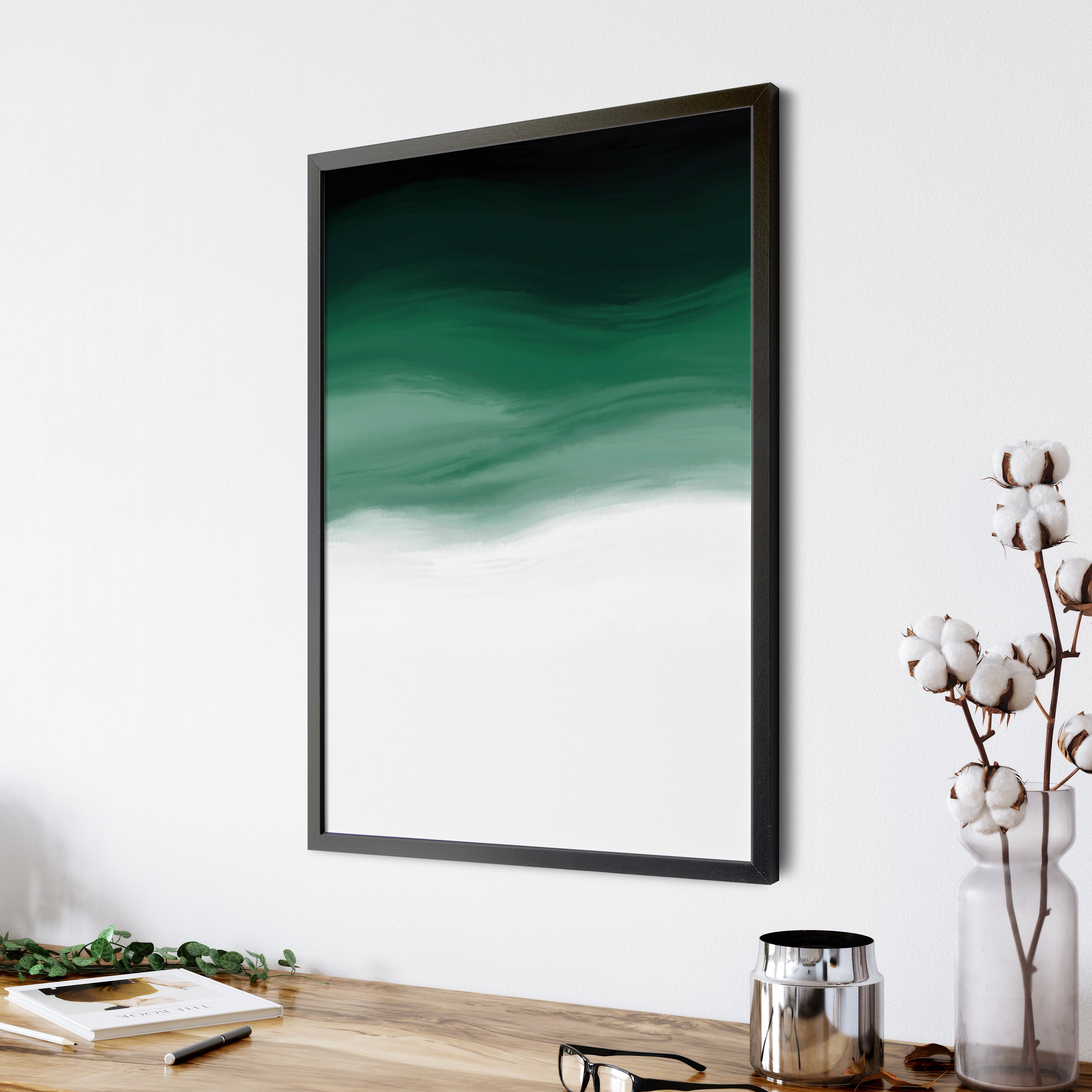 Sage Green Wall Art, Forest Green Watercolor Printable Wall Art Decor ...