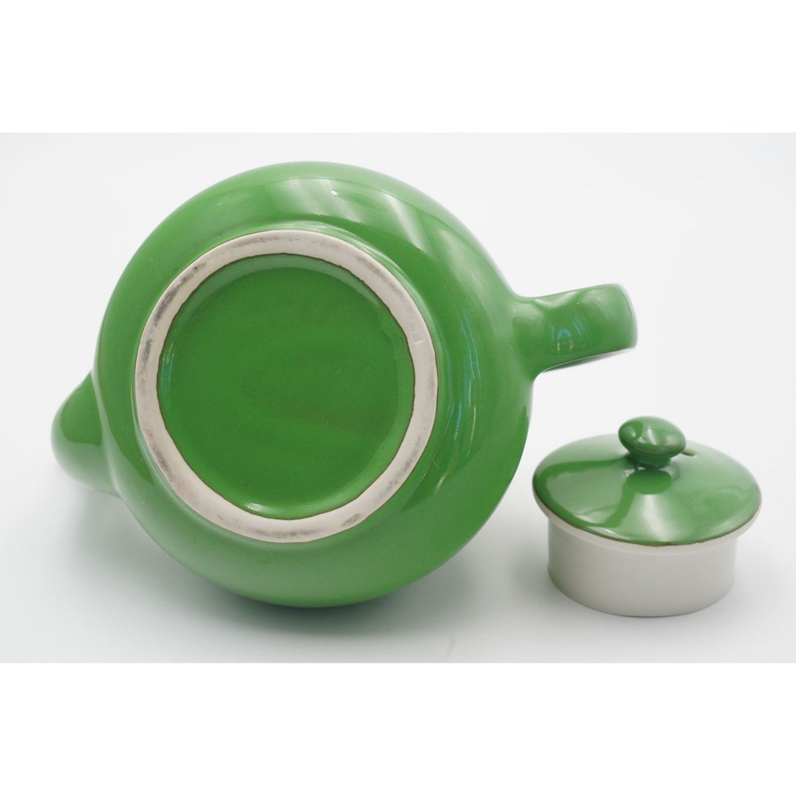 Vintage Hall Pottery Green Lidded Teapot, Simple Design, Made in USA - Etsy