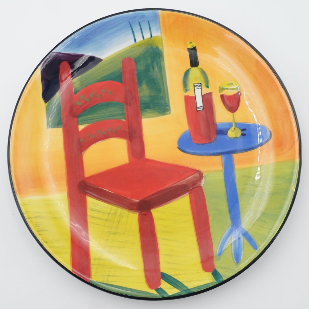 Vintage 2004 Mary Naylor Designs Handpainted Wall Decor Round Art Plate ...