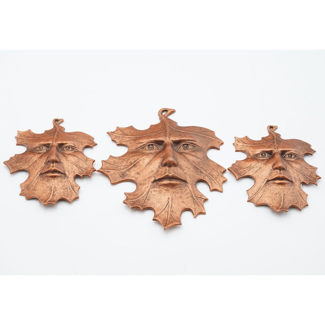 Vintage Carson 1996 Spirit of the Forest Oak Leaf Man Face Wall Plaques ...