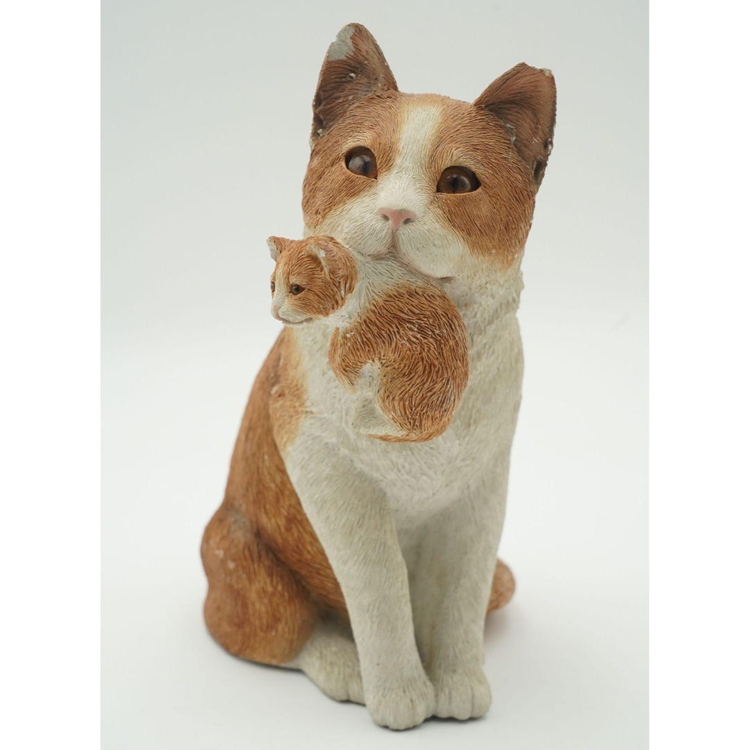 Vintage Sandicast 1992 Cat and Kitten Figurine by Sandra Brue CHIPPED ...