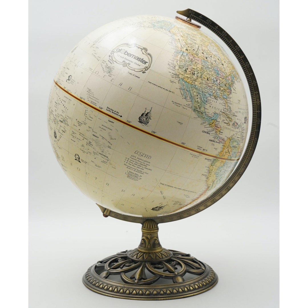 Vintage Globemaster 12 Inch Diameter Globe by Replogle Tabletop Globe ...