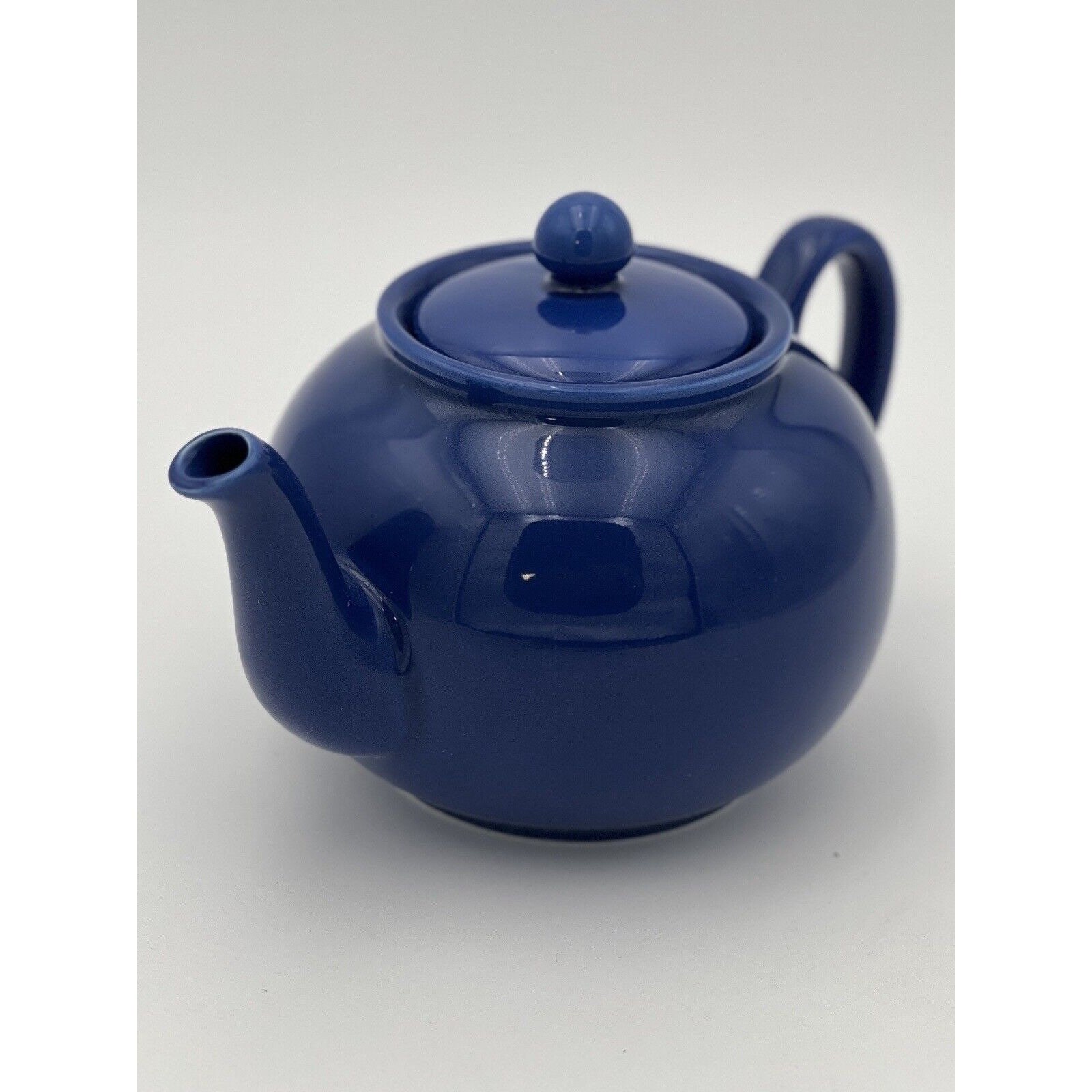 Vintage Pristine Pottery Ceramic Navy Blue Teapot Made in - Etsy