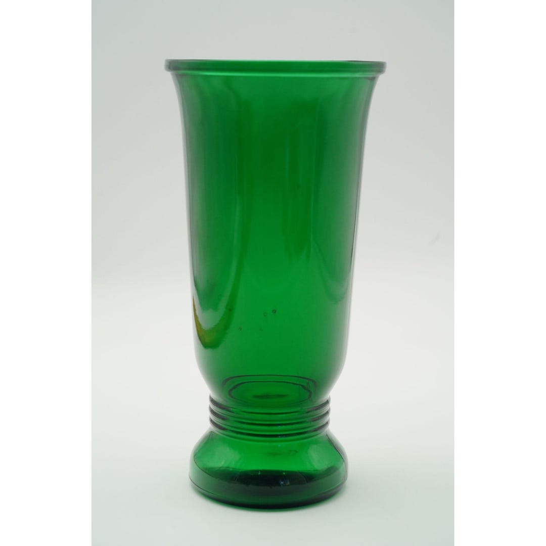 Vintage MCM Napco Green Glass Vase 9.5" Tall Made in Cleveland Ohio USA ...
