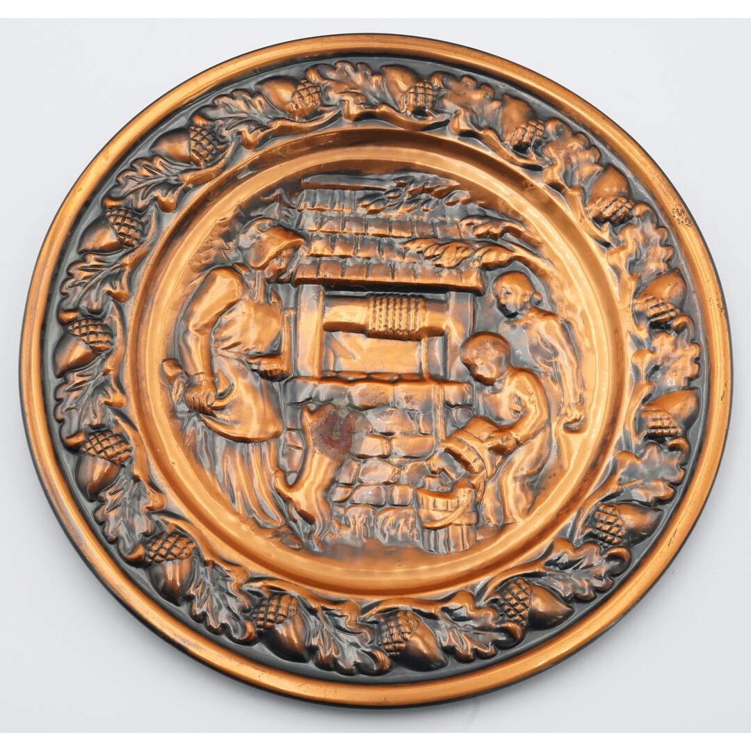 Vintage Coppercraft Guild 12.75 Wall Hanging Plate Colonial Family ...