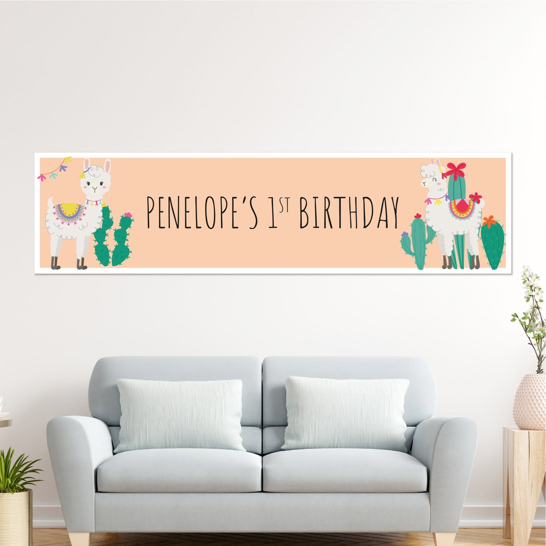 Llama Birthday Banner X2 Personalised Party Decoration - Etsy