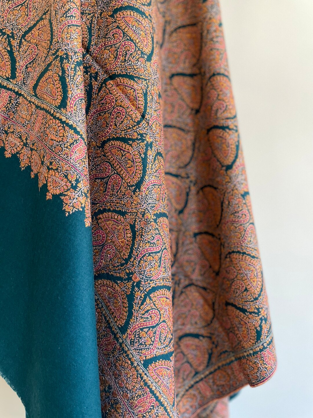 Christmas Kashmir Shawl , Extremely Fine Embroidery Pashmina Shawl,hand ...