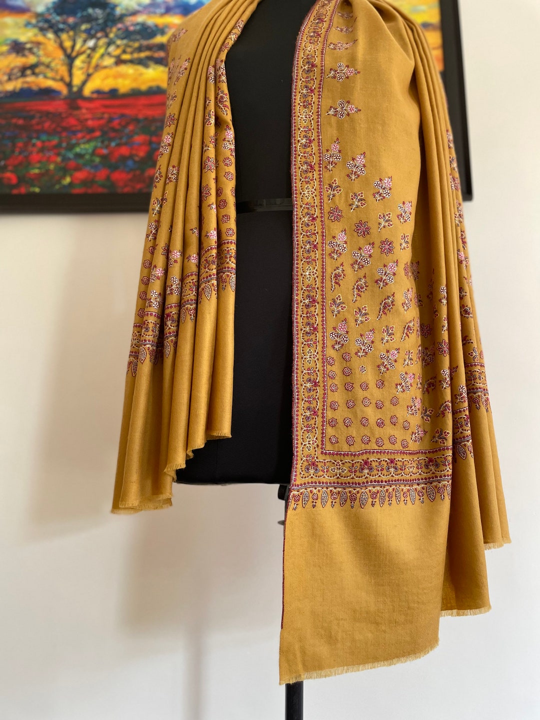 Pashmina Shawl/wrap Handwoven Hand Embroidery, Super Soft,originaly ...