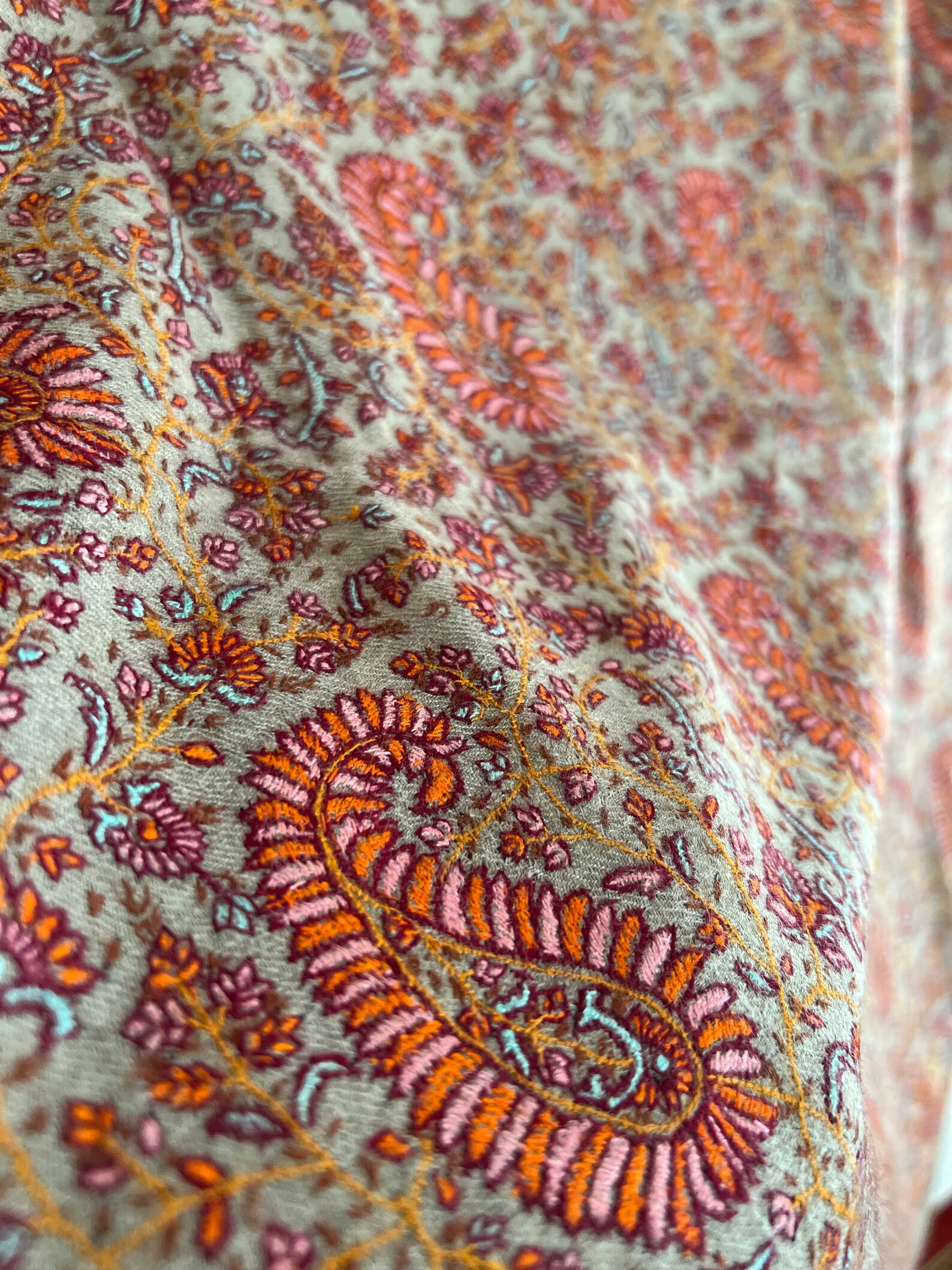 Pashmina Shawl, Gift Shawl, Paisley and Floral Shawl, Hand Embroidery ...