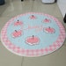 Round Pink Cherry Girl Bedroom Bedside Rugs Cute Rug Living - Etsy