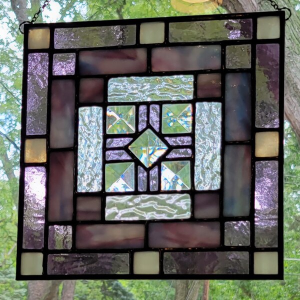 Stained Glass Panel Geometric - Etsy