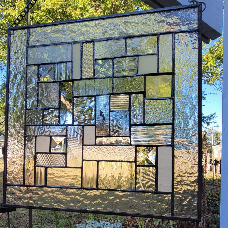 Clear Stained Glass Panel - Etsy