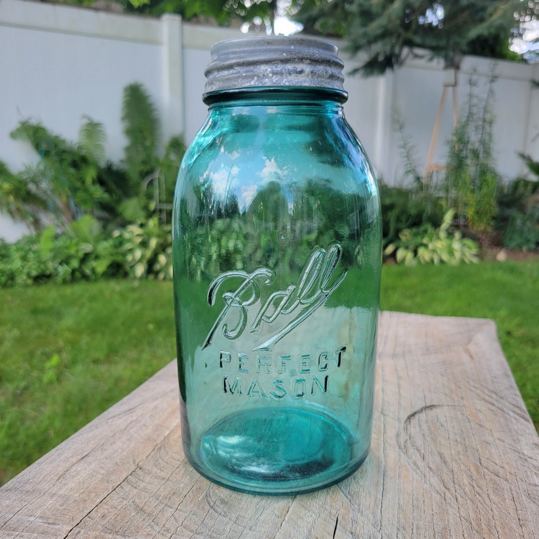 Vintage Blue Ball Perfect Mason 1/2 Gallon Canning Jar - Etsy