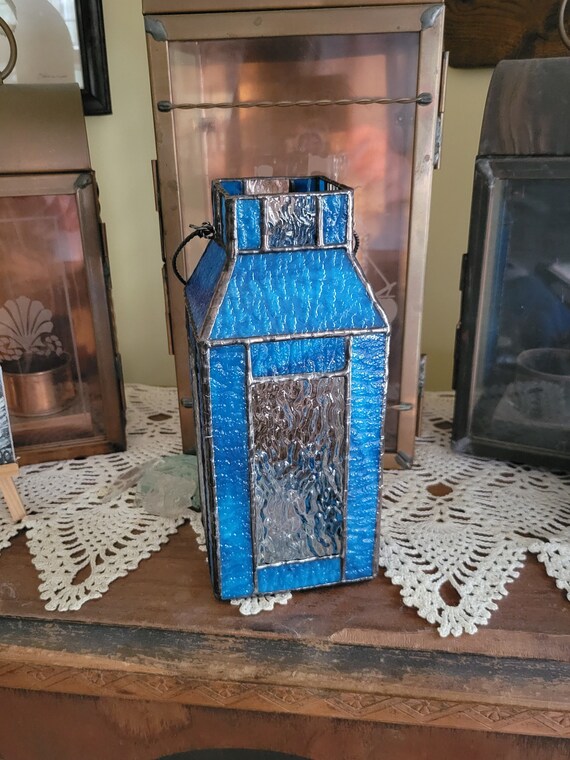 Stained Glass Hurricane Lantern
