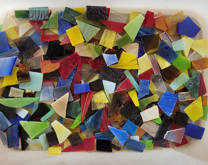 1 and 1/2lbs. Stained Glass Scrap Mosaic Craft Projects Random Mixed ...