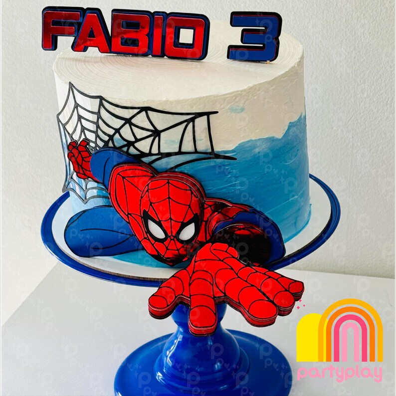 Spiderman Cake Topper SVG PDF – 3D Superhero Birthday Party Decor ...