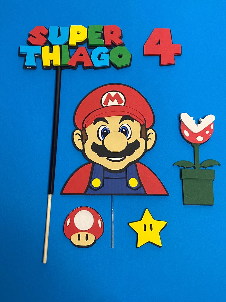 Cake Topper Super Mario 3d Svg - Studio -pdf - Etsy