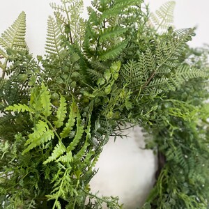 Fern Wreath, Simple Front Door Wreath With Realistic Artificial ...
