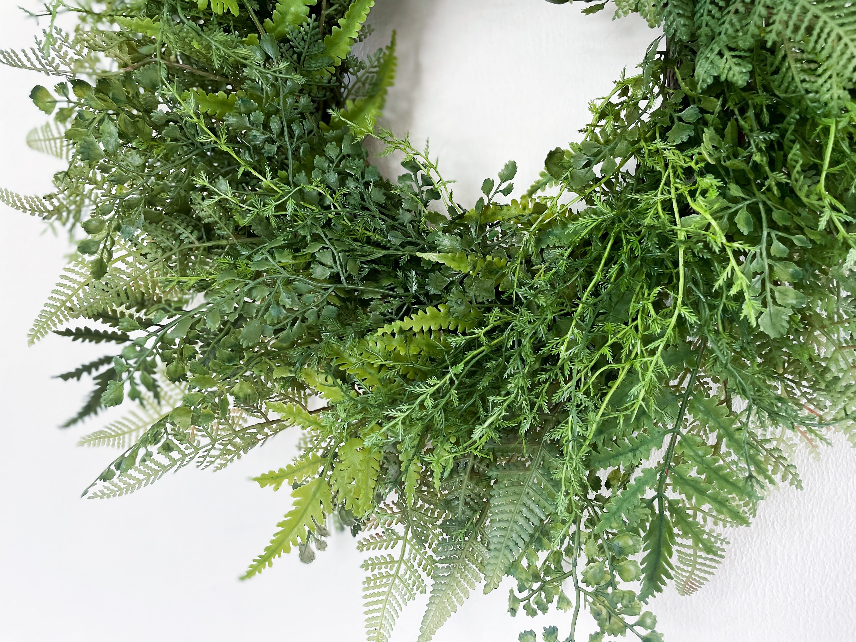 Fern Wreath, Simple Front Door Wreath With Realistic Artificial ...