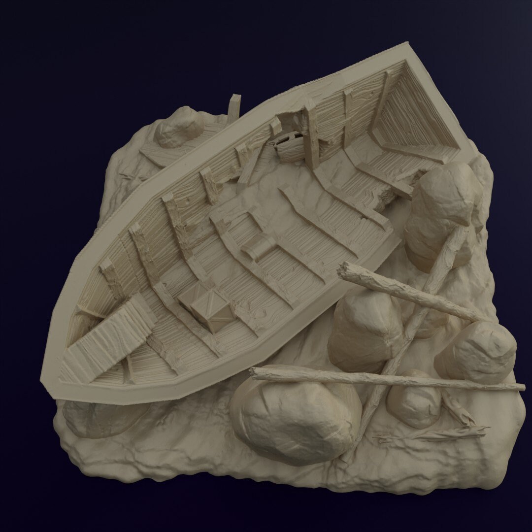 Ashored Galley Shipwreck DND Terrain - Etsy