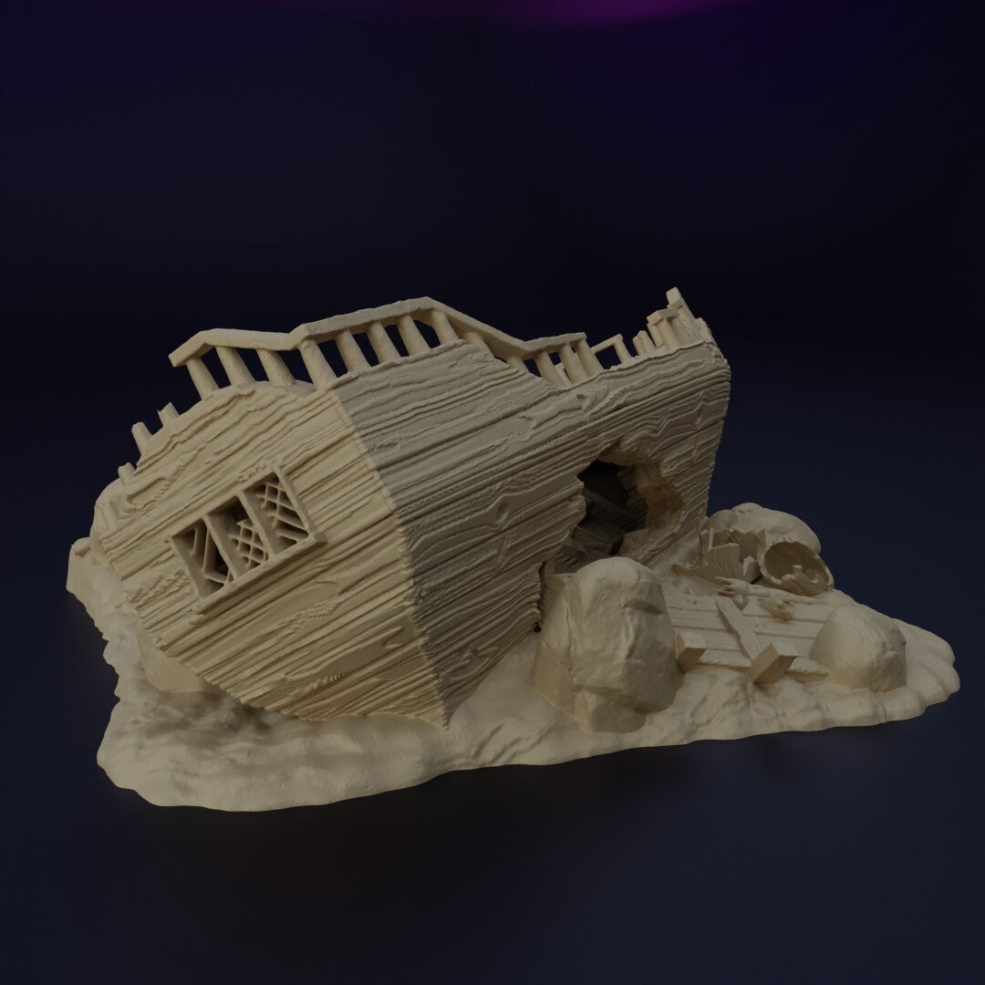 Ashored Galley Shipwreck DND Terrain - Etsy