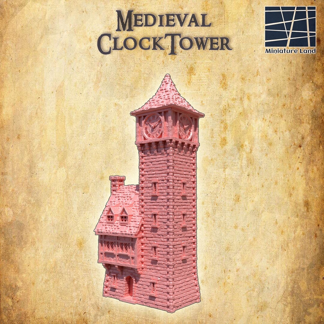 Medival Clock Tower 28mm DND Terrain - Etsy
