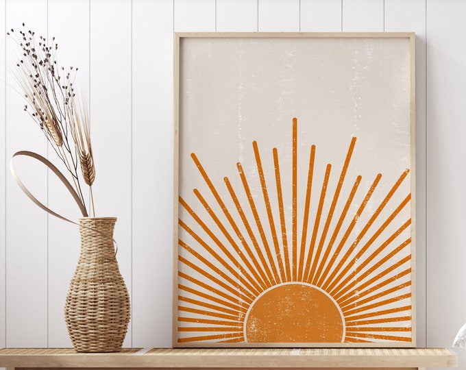 Boho Sonne Poster Sunrise Poster Boho Sun Decor Boho Art Poster Für ...