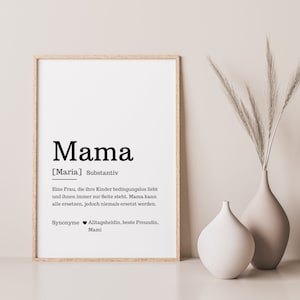 Mama Definition Poster Geschenk zum Muttertag | Muttertags Geschenk ...