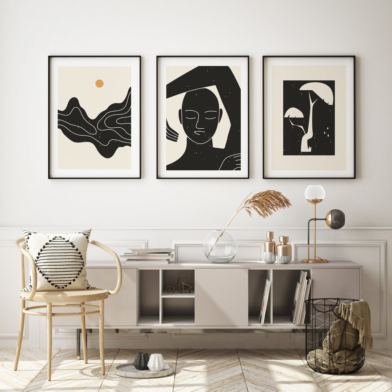 Abstract Art Poster Set | Boho Poster Set | Wohnzimmer Poster Set ...