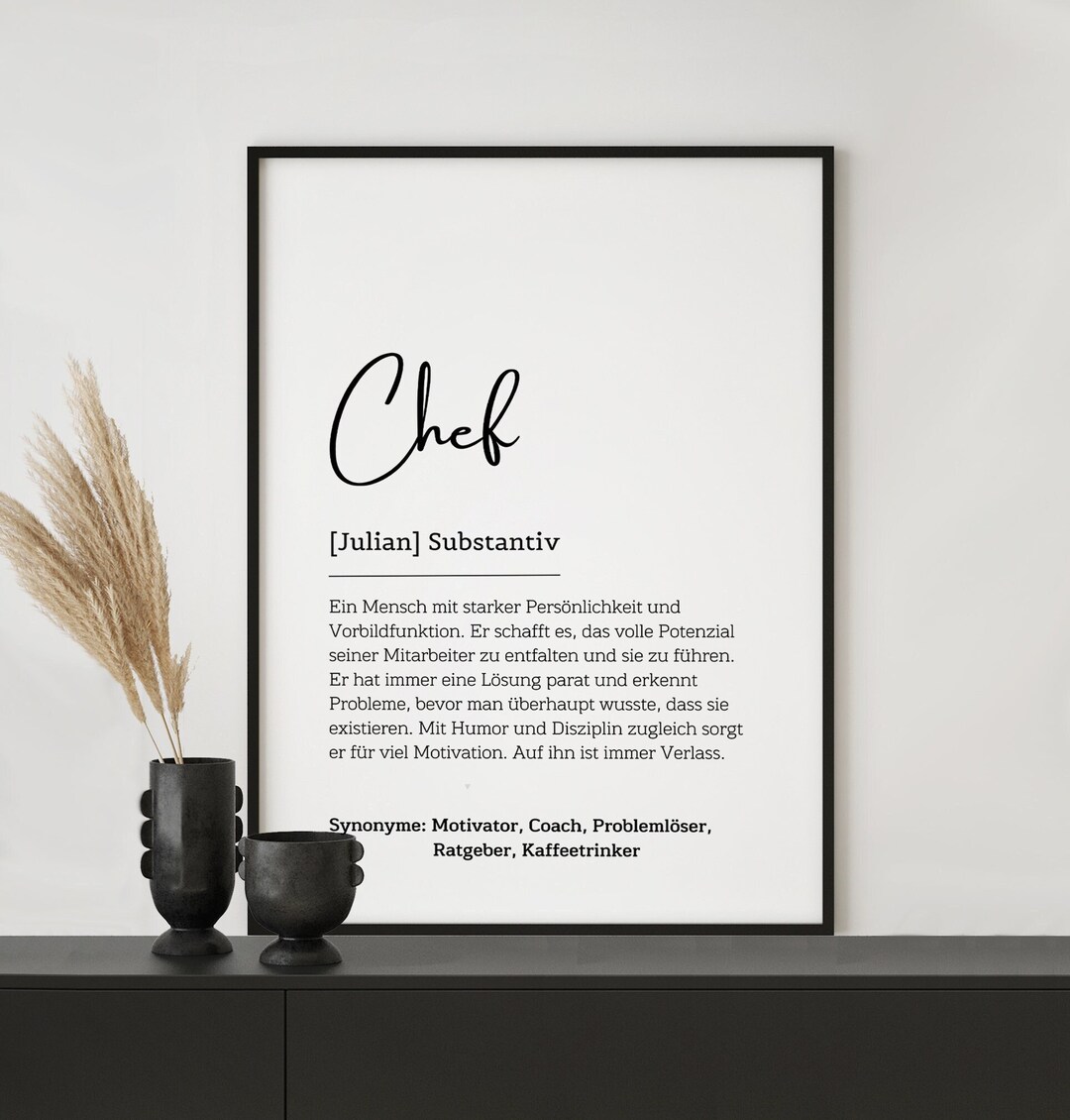 Chef Definition Poster personalisiert | Geschenk für den Chef ...