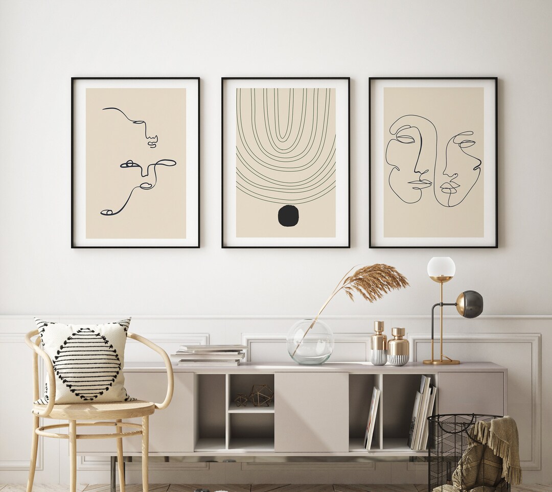 Abstract Boho Poster Set for Living Room or Hallway | Boho Decoration ...