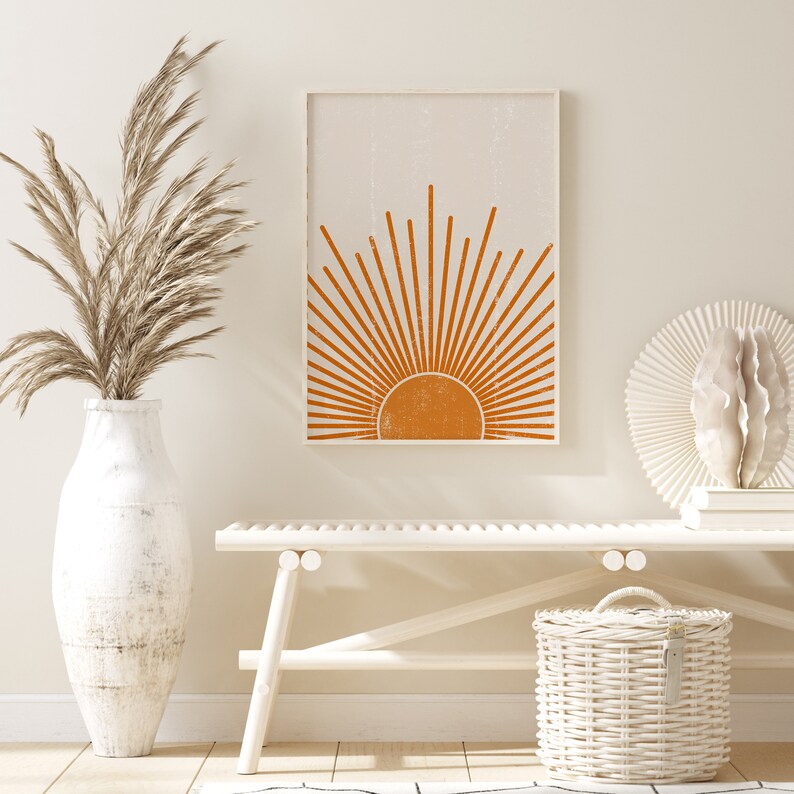 Boho Sonne Poster Sunrise Poster Boho Sun Decor Boho Art - Etsy.de