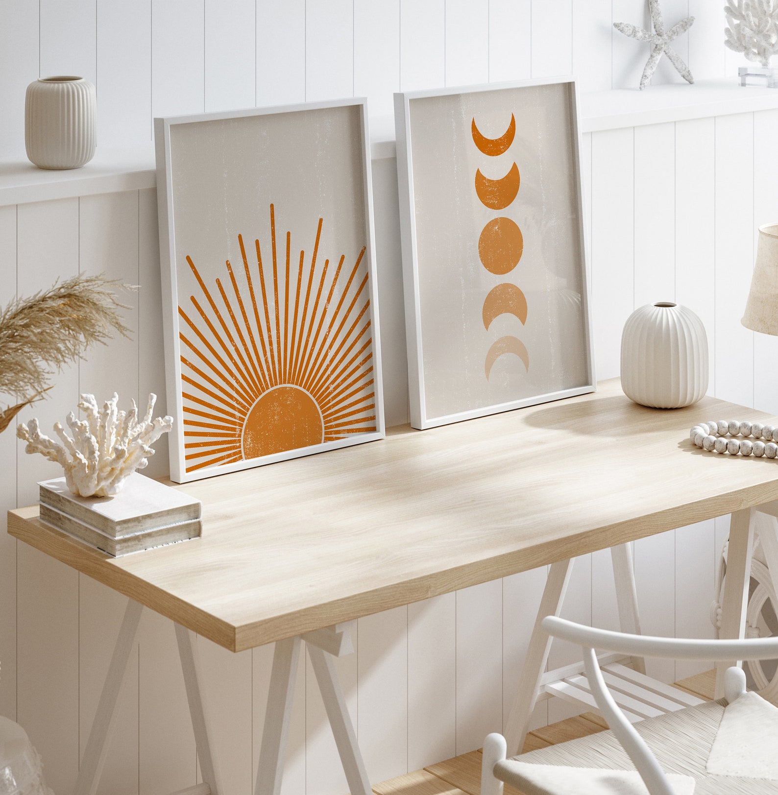 Boho Sun / Moon Poster Set Poster Set im Boho Stil Sonne - Etsy.de