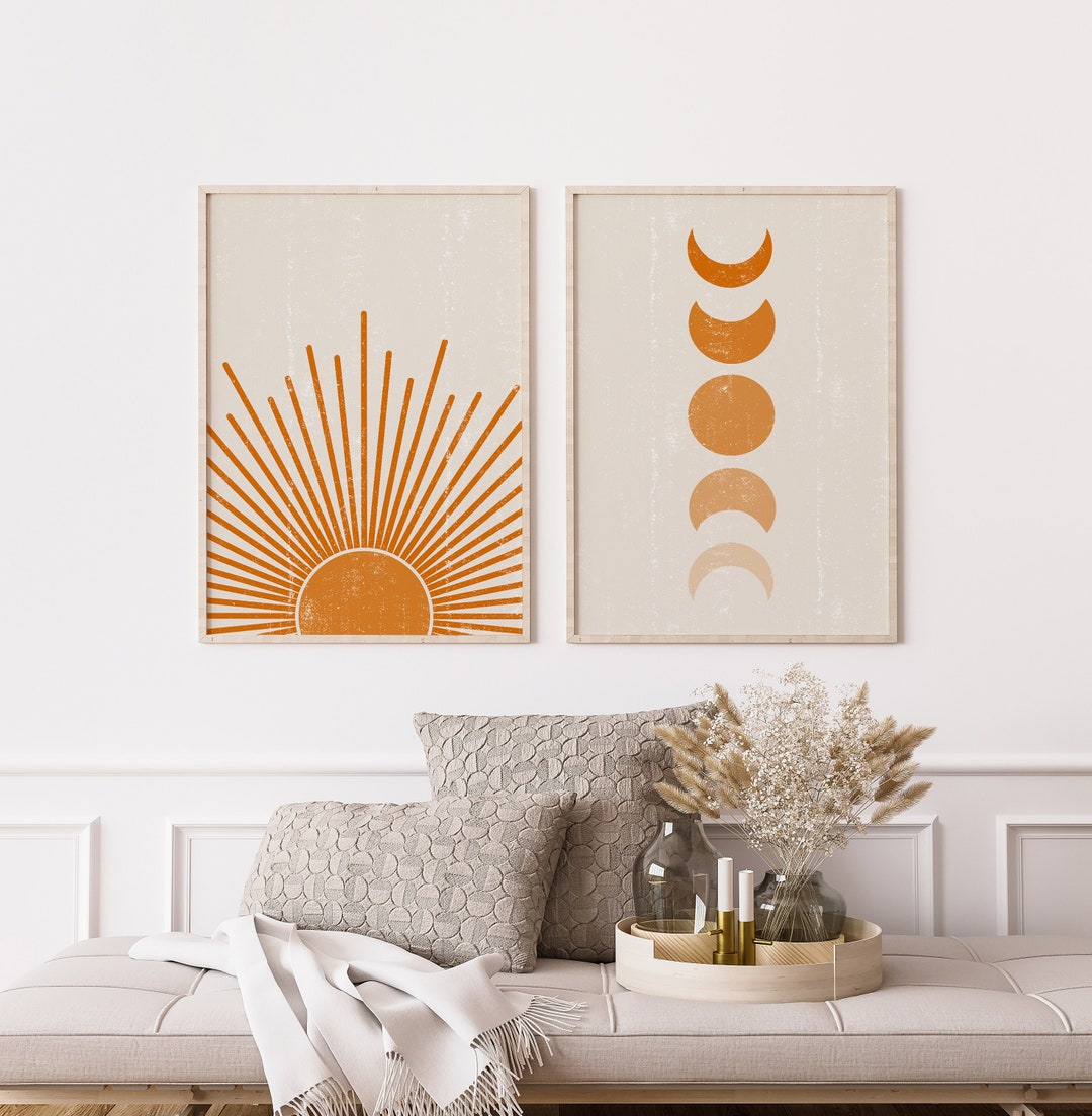 Boho Sun / Moon Poster Set | Poster Set im Boho Stil | Sonne Mond ...