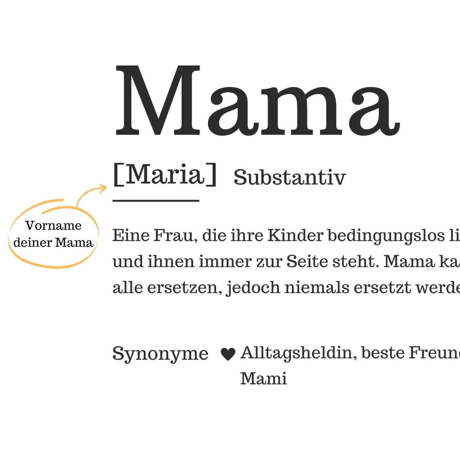 Mama Definition Poster Geschenk zum Muttertag Muttertags - Etsy.de