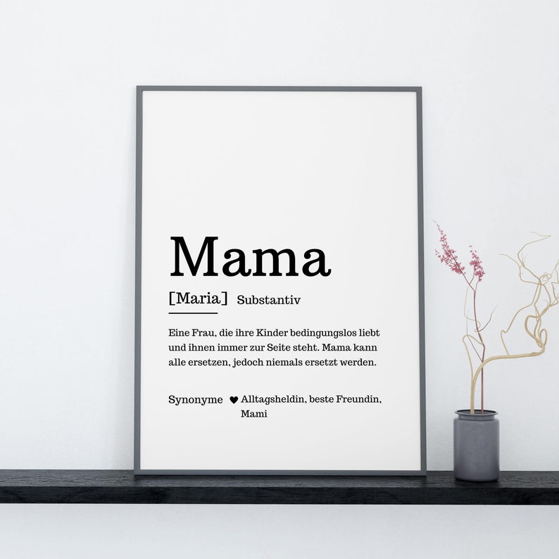 Mama Definition Poster Geschenk zum Muttertag Muttertags - Etsy.de