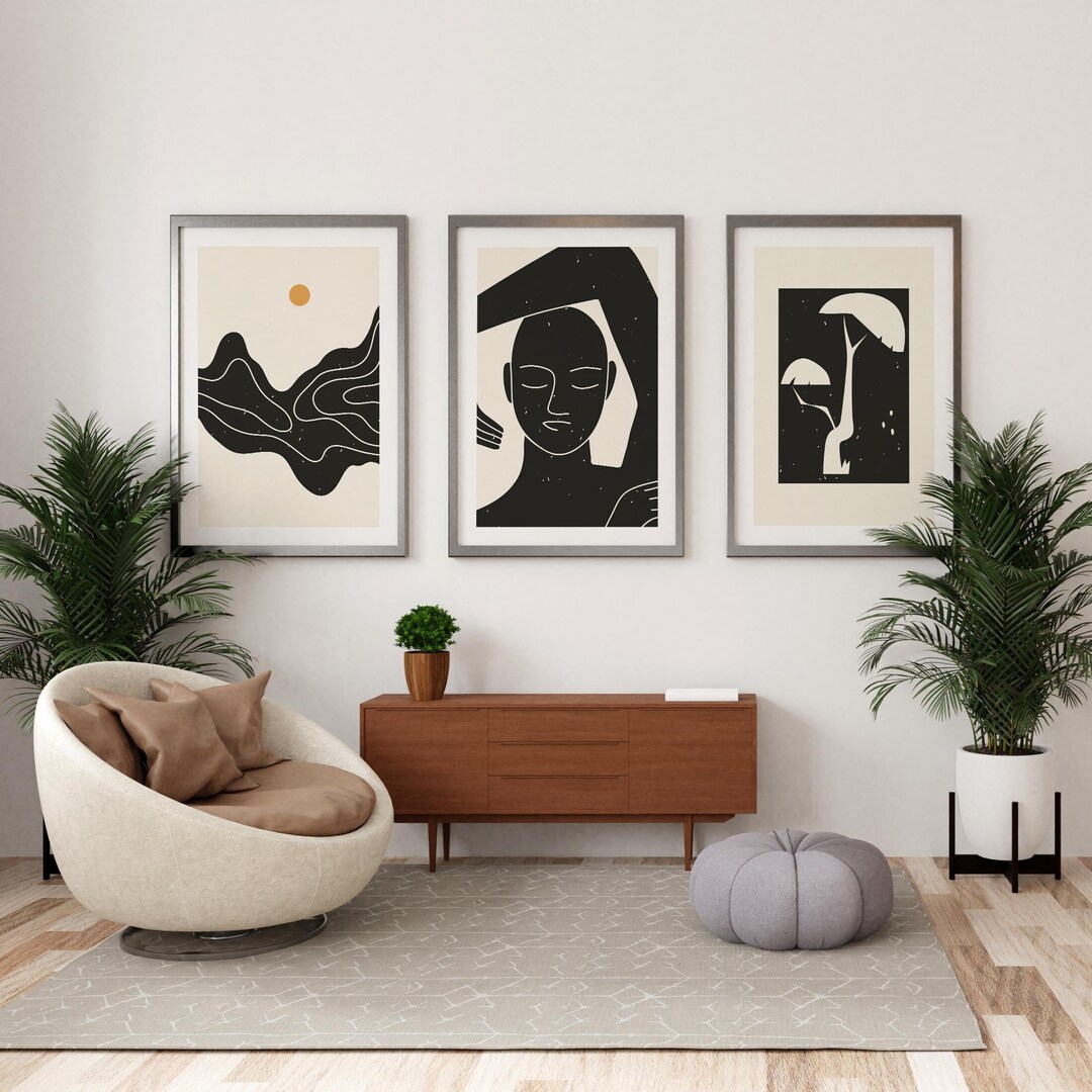 Abstract Art Poster Set | Boho Poster Set | Wohnzimmer Poster Set ...