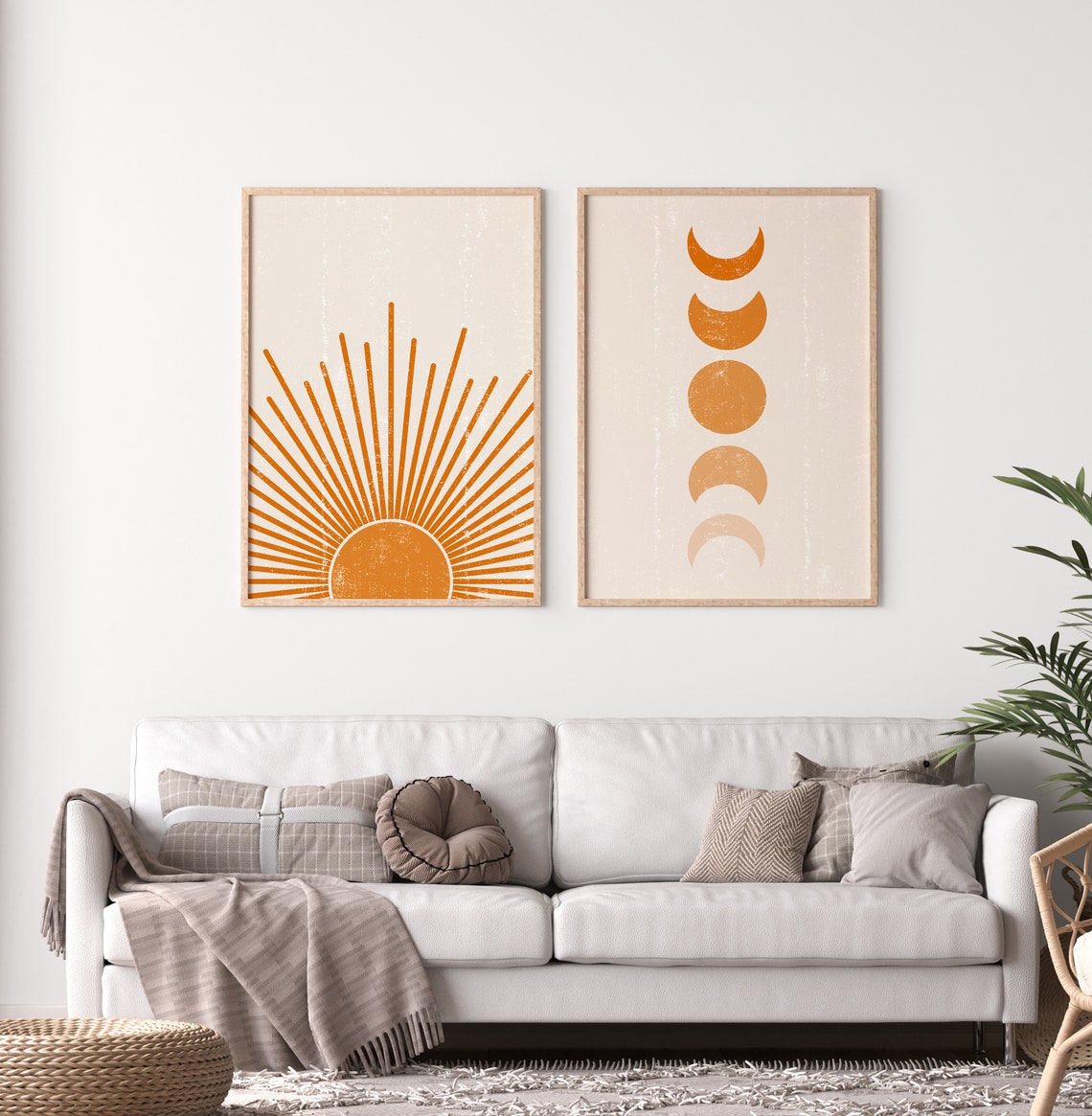 Boho Sun / Moon Poster Set | Poster Set im Boho Stil | Sonne Mond ...