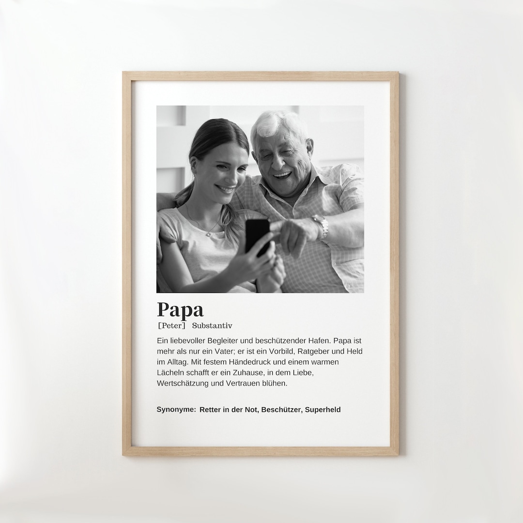 Papa Definition Poster Personalized | Gift for Dad for Father's Day ...