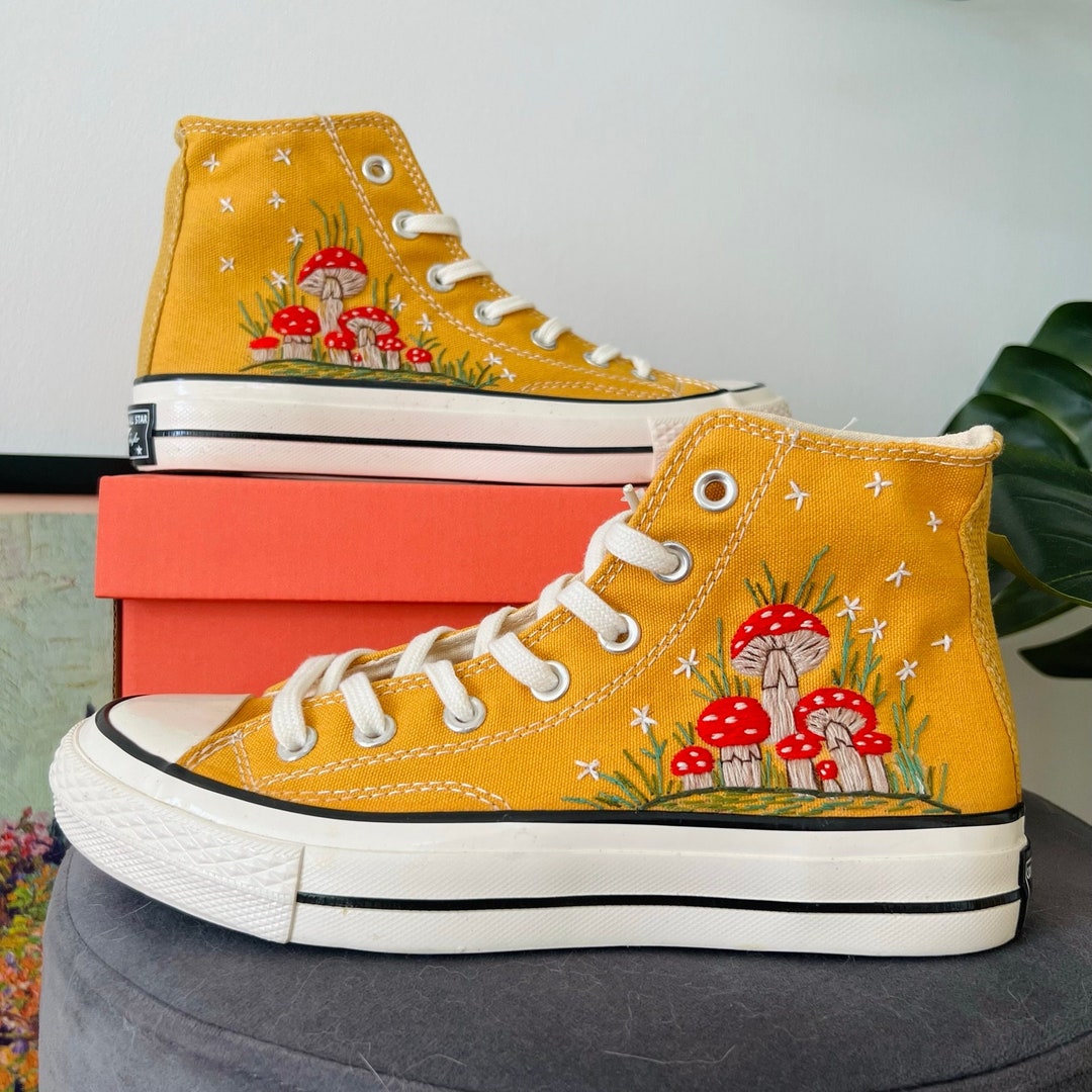 Converse Chuck Taylor 1970s Converse Mushroom Floral Embroidered Shoes ...
