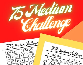 75 Medium Challenge Printable Workout Plan 75 Medium Tracker 75 Day ...