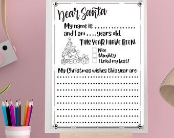 Letter to Santa Coloring Page, School Activity, Letter to Santa, Kids ...