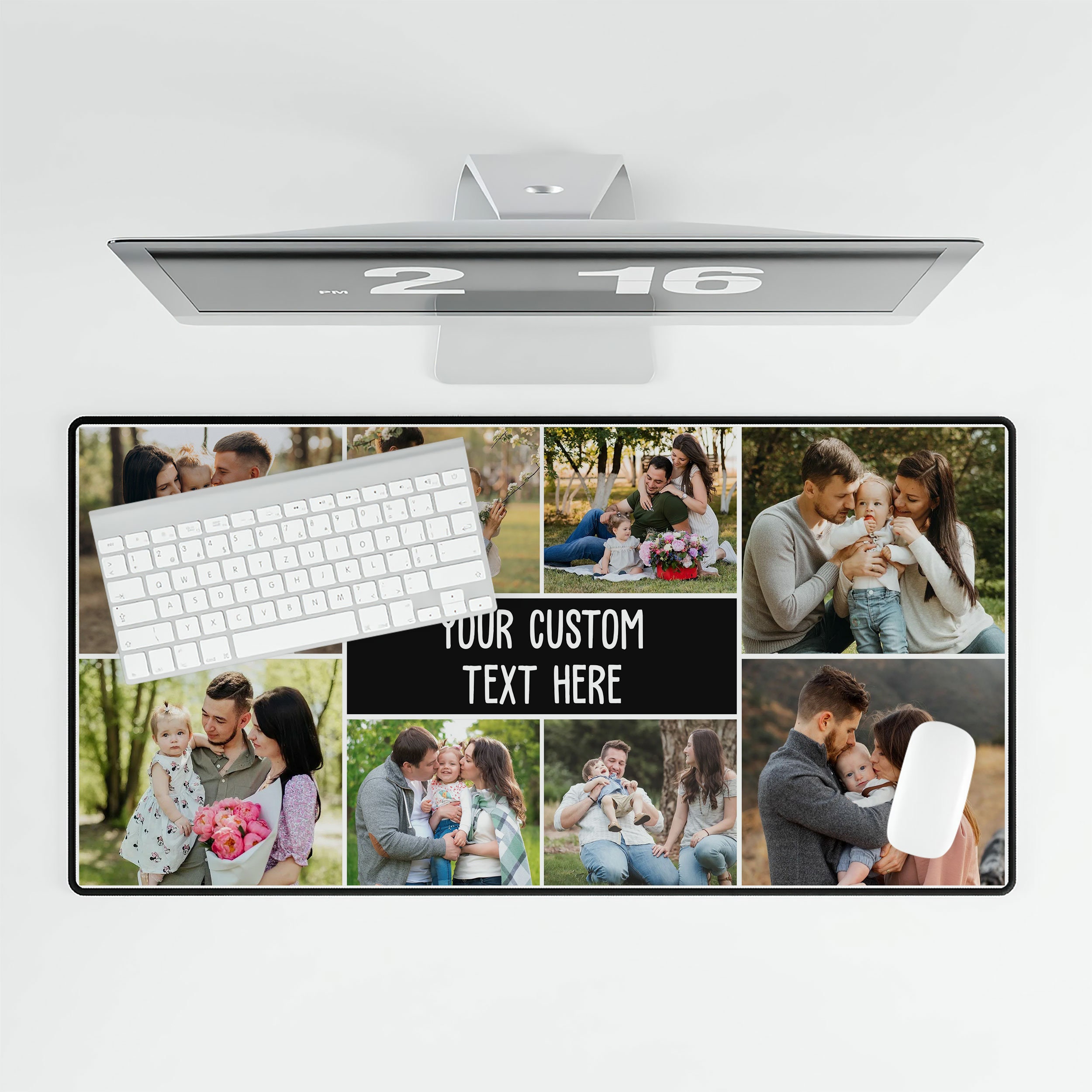 Photo Collage Desk Mat, Custom Picture Desk Pad, Personalized Mouse Mat ...
