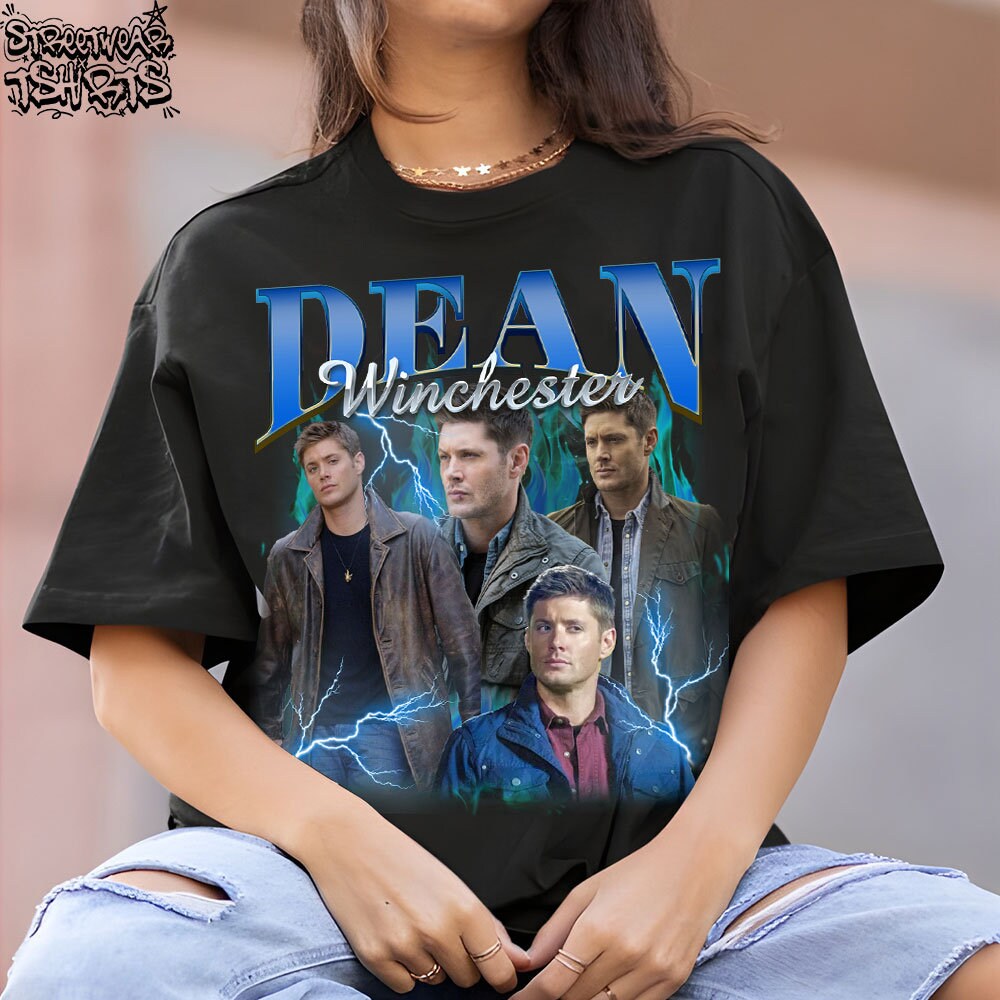 Dean Winchester Vintage Graphic 90s Tshirt,fictional Character Homage ...