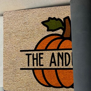 Pumpkin Family Personalized Doormat, Family Custom Name Doormat, Fall ...