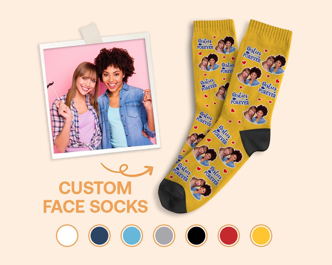 Personalized Face Socks, Besties Forever Socks, Best Friend Gift, BFF ...